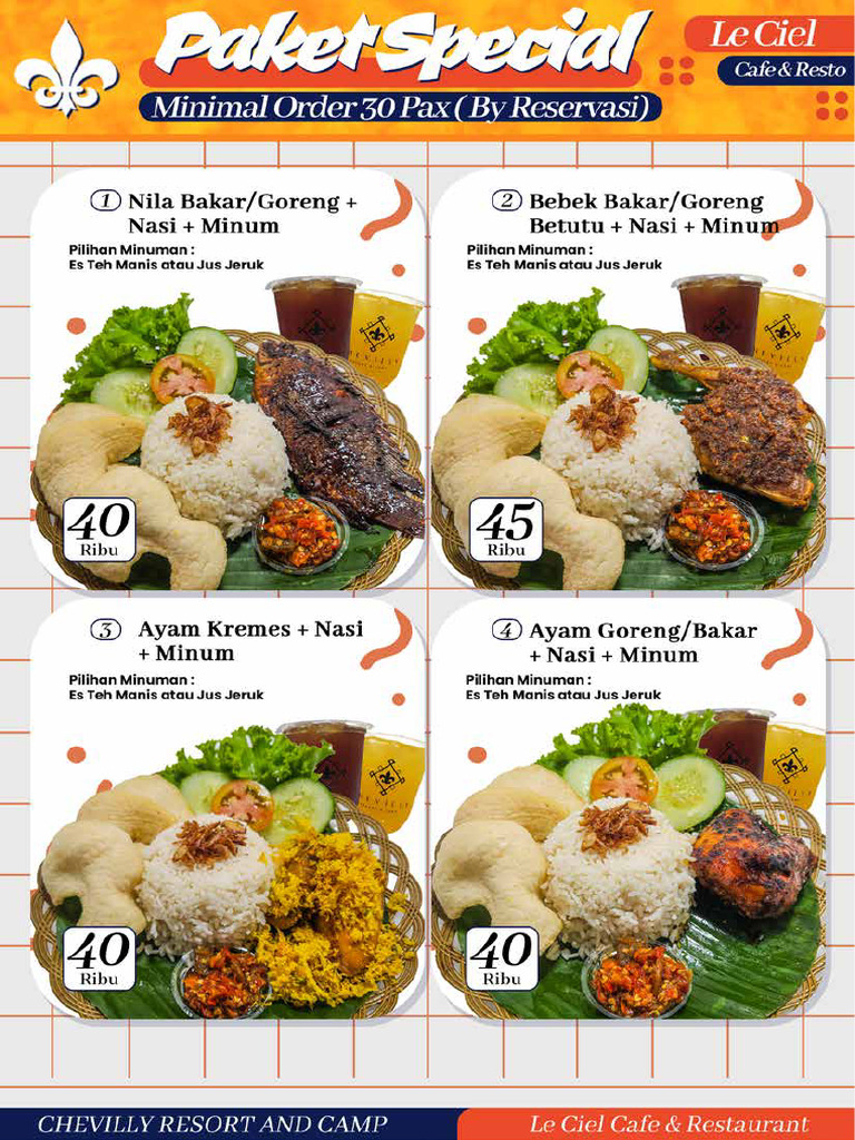 Menu Le Ciel Cafe & Resto | PDF