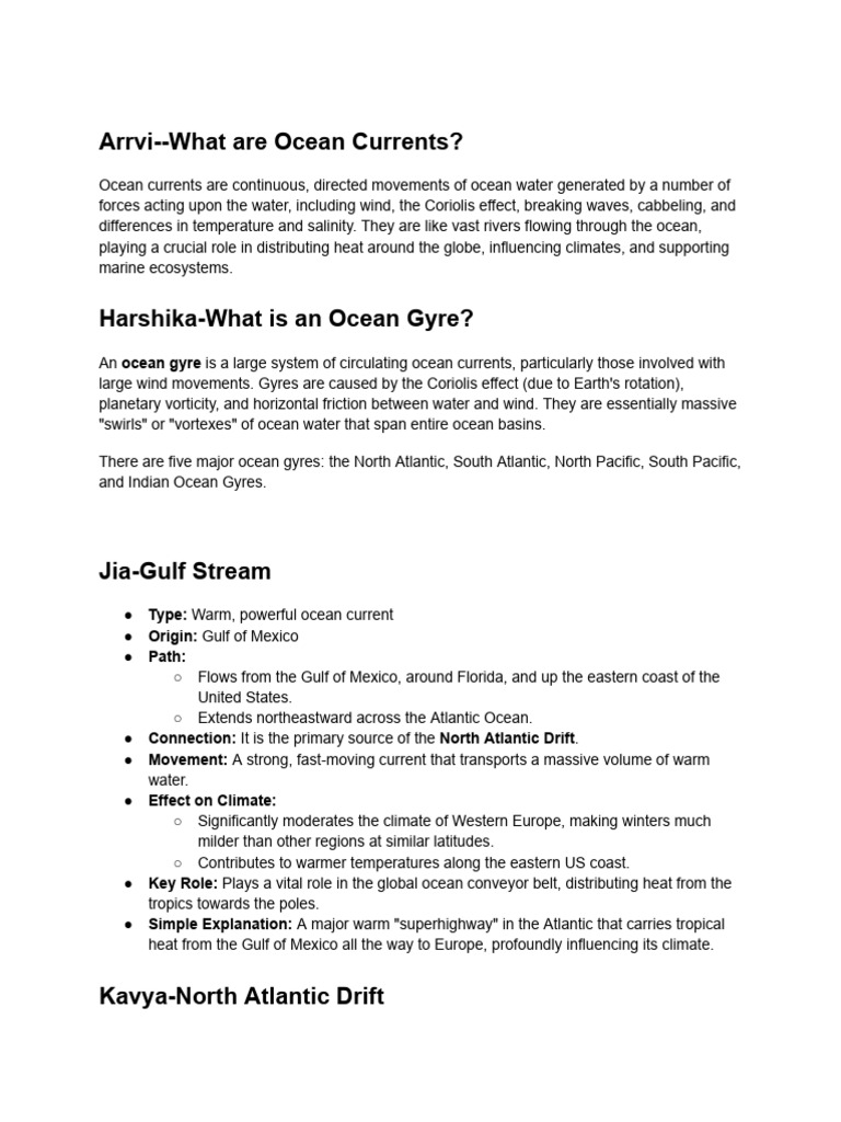 Ocean Currents (1) | PDF | Oceans | Atlantic Ocean