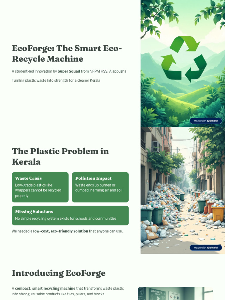 EcoForge The Smart Eco Recycle Machine | PDF | Recycling | Waste