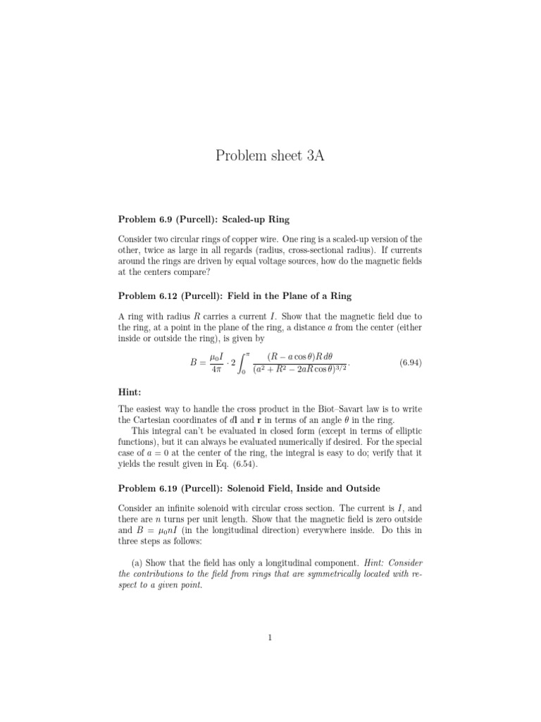Problem Sheet 3A | PDF