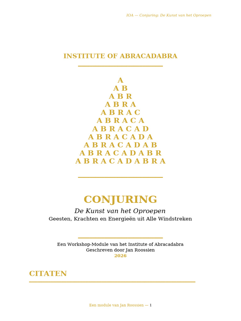 IOA Module Conjuring | PDF
