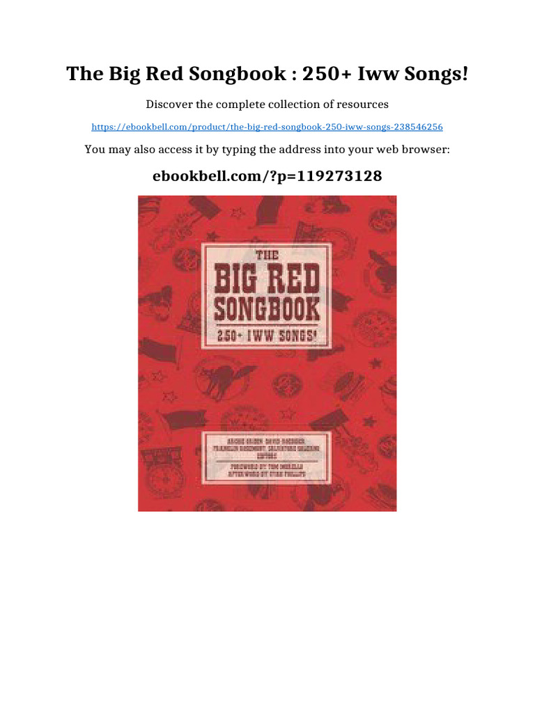 The Big Red Songbook: 250+ IWW Songs! Available Full Chapters | PDF ...