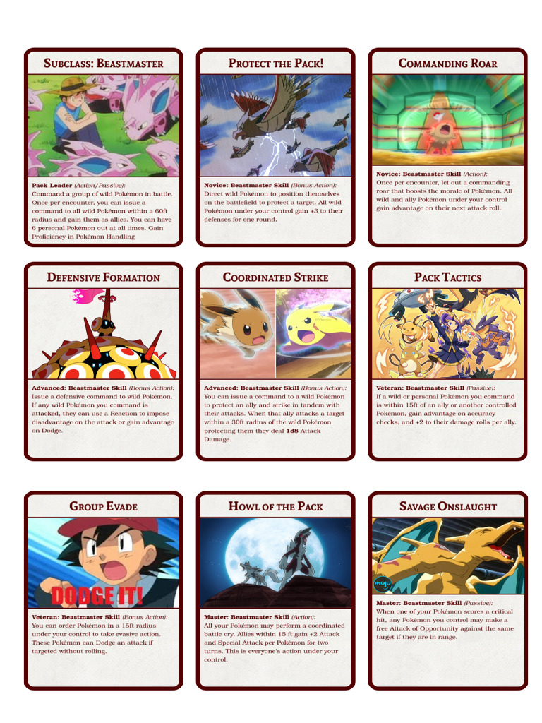Skill Cards - Beastmaster | PDF