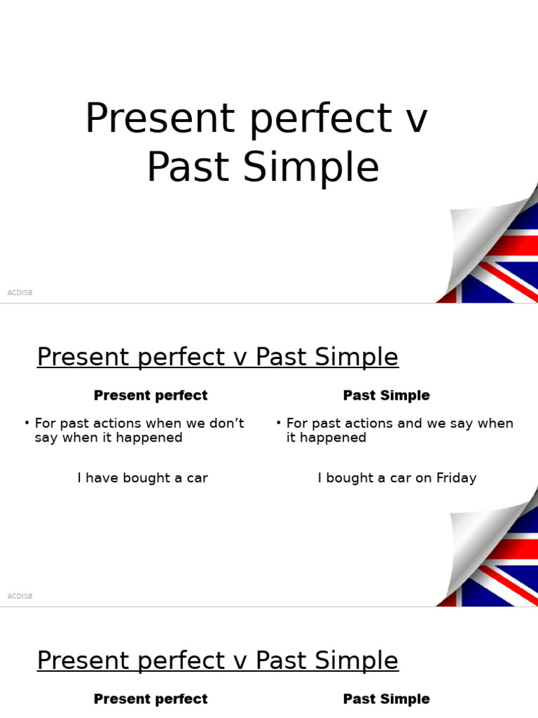 ACDISB Present Perfect V Past Simple | PDF | Linguistic Typology ...