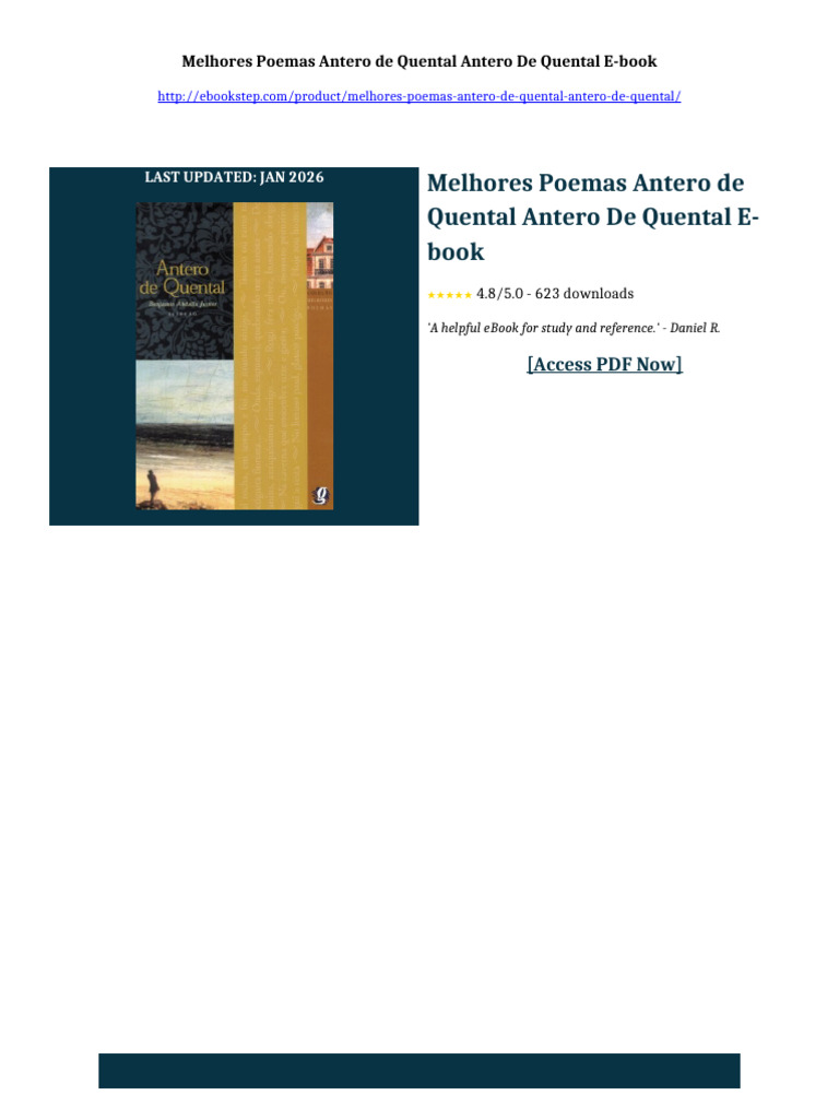 Melhores Poemas Antero de Quental Antero de Quental Ebook Downloadable ...