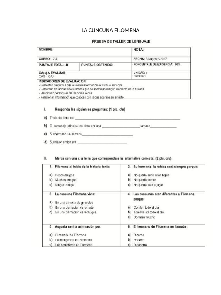 La Cuncuna Filomena | PDF