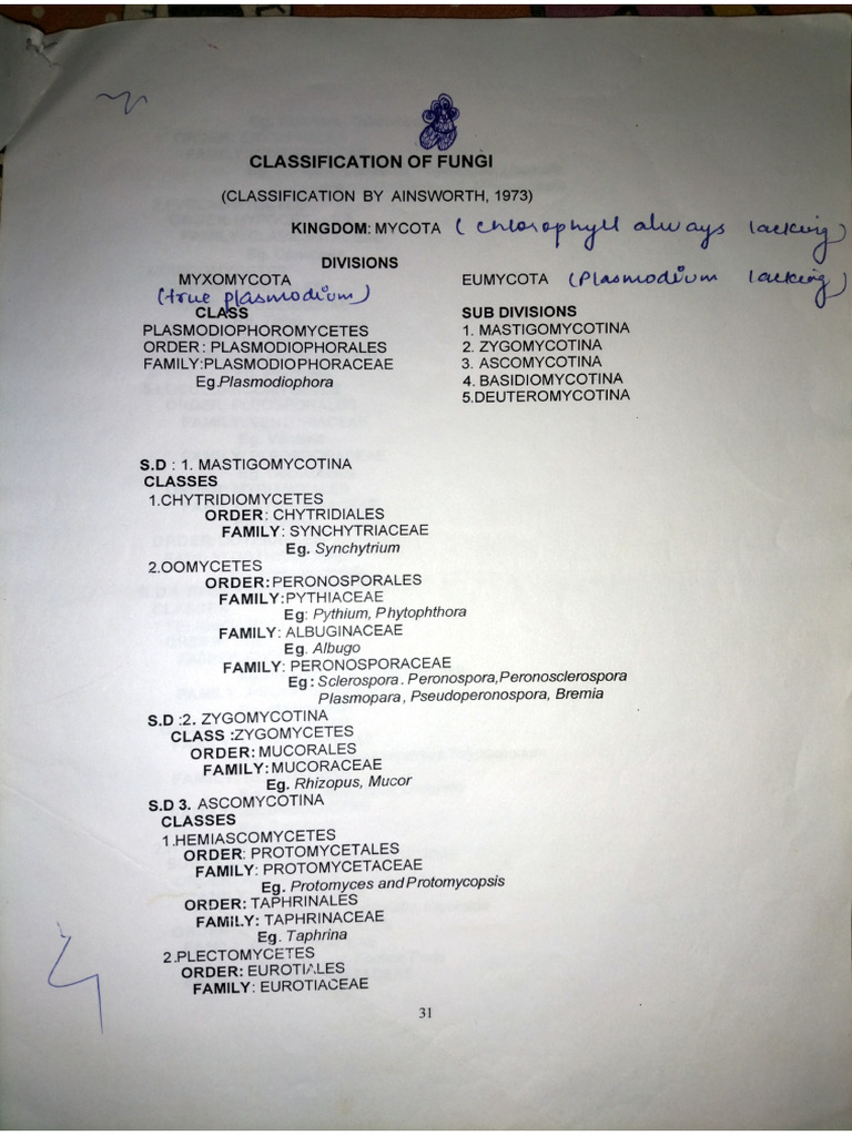 Classification of Fungi | PDF