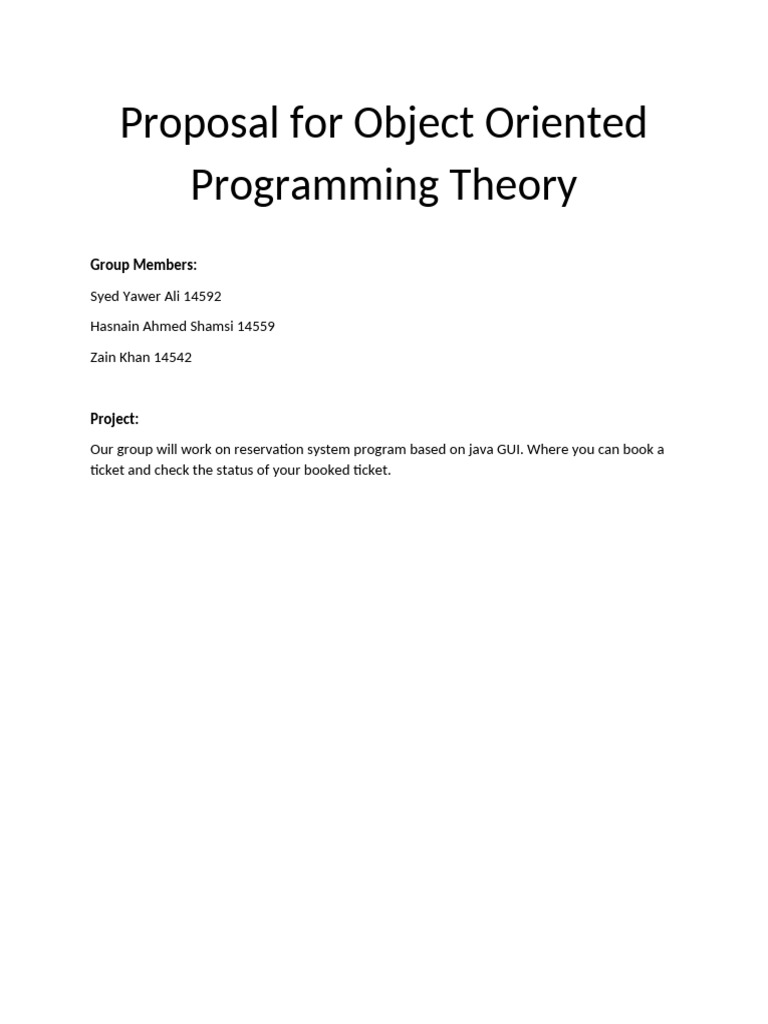 Proposal For Object Oriented Programming Theory | PDF