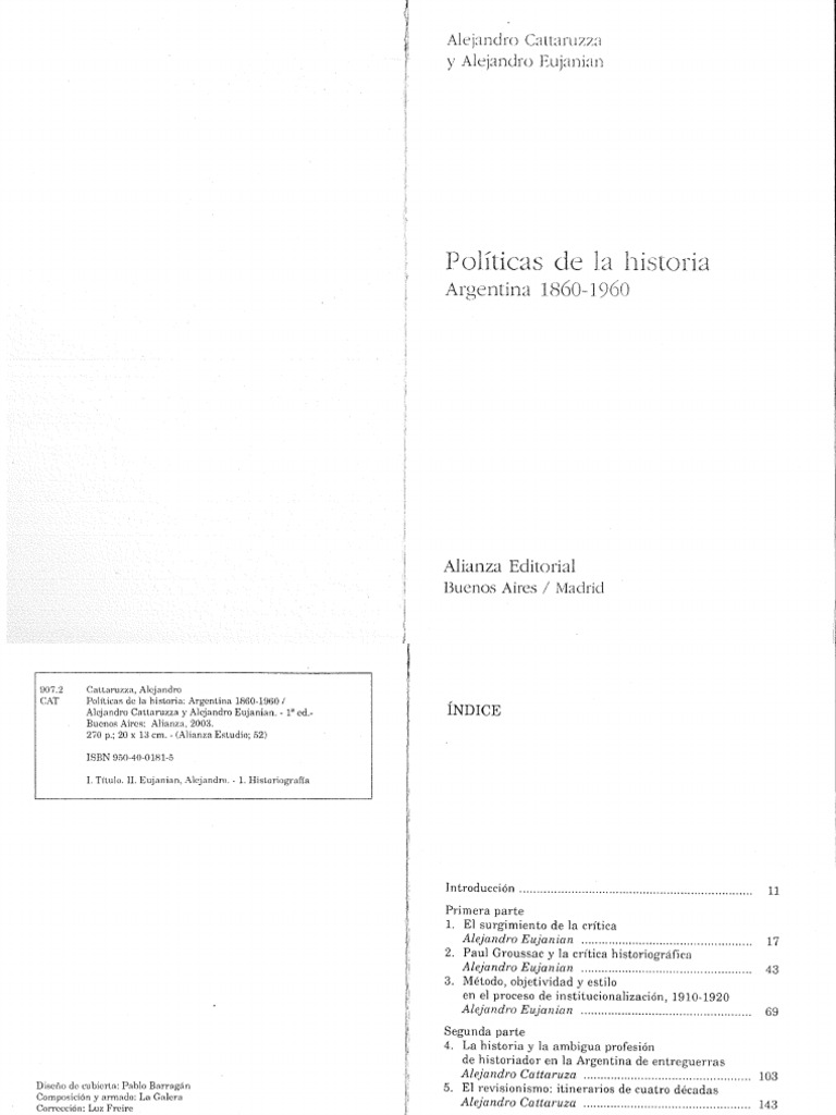 Cattaruzza, Alejandro - El Revisionismo Itinerarios de Cuatro Décadas | PDF
