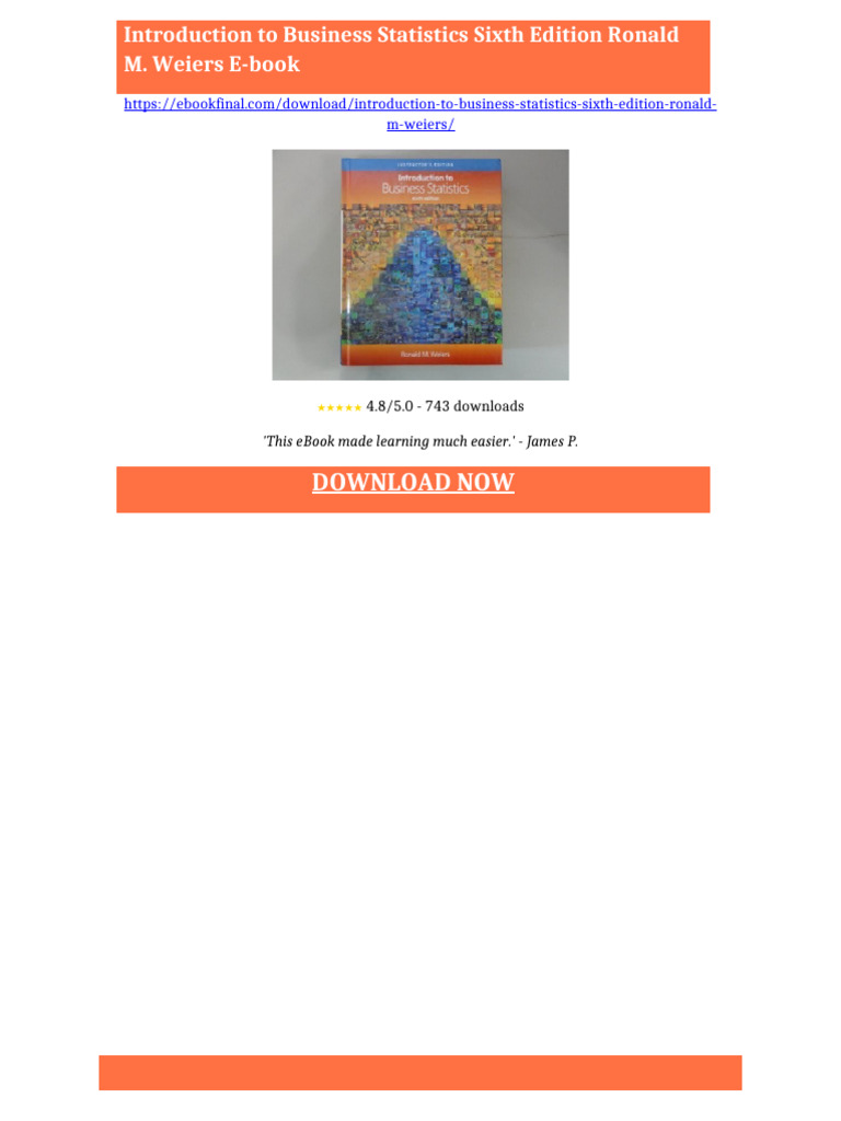 Introduction to Business Statistics Sixth Edition Ronald M. Weiers ...