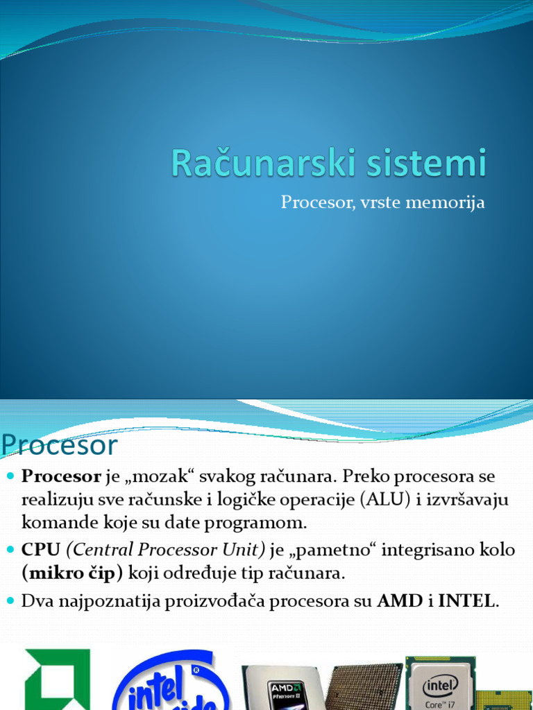 Procesor, Vrste Memorija | PDF