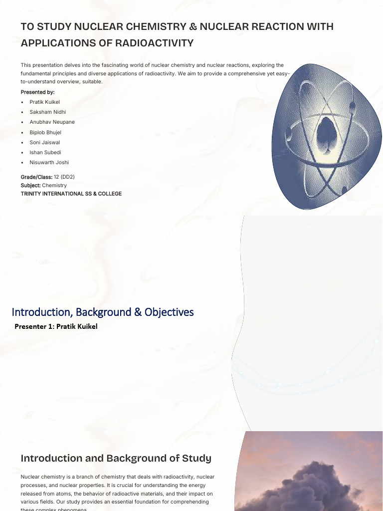 To Study Nuclear Chemistry and Nuclear Reaction With Applications of ...