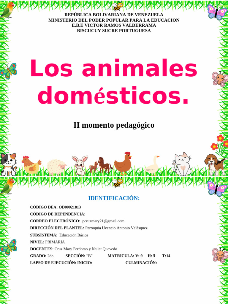 PROYECTO DE APRENDIZAJE LOS ANIMALES DOMESTICOSs | PDF | Mascota ...
