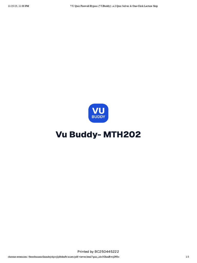 Mth202 Quiz 1 | PDF | Mathematics