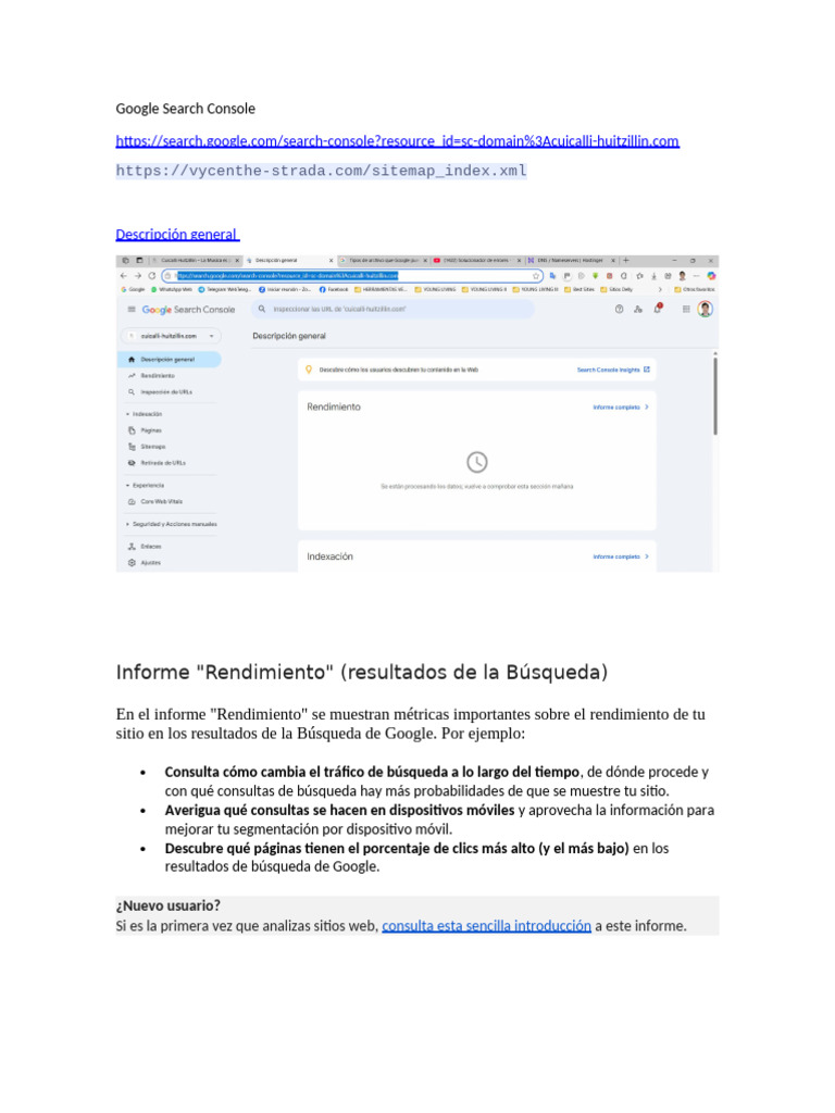 Google Search Console | PDF | Expresión regular | Hipervínculo