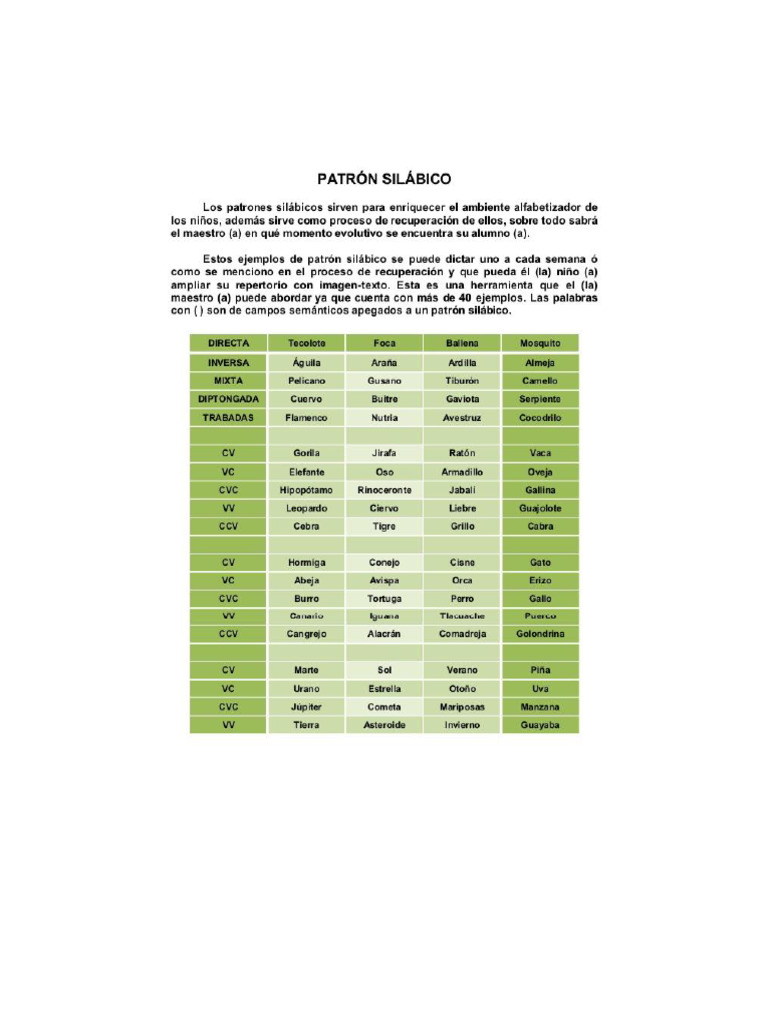 Patron Silabico | PDF