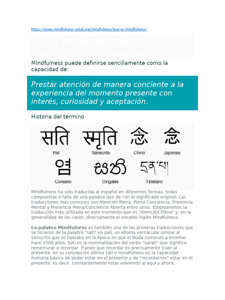 Qué Es El Mindfulness | PDF | Atención plena | Estrés (biología)