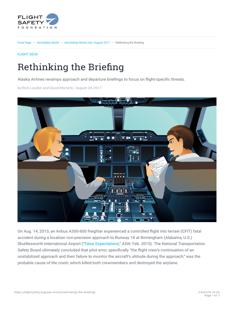 Rethinking The Briefing - Flight Safety Foundation | PDF | Aviation ...
