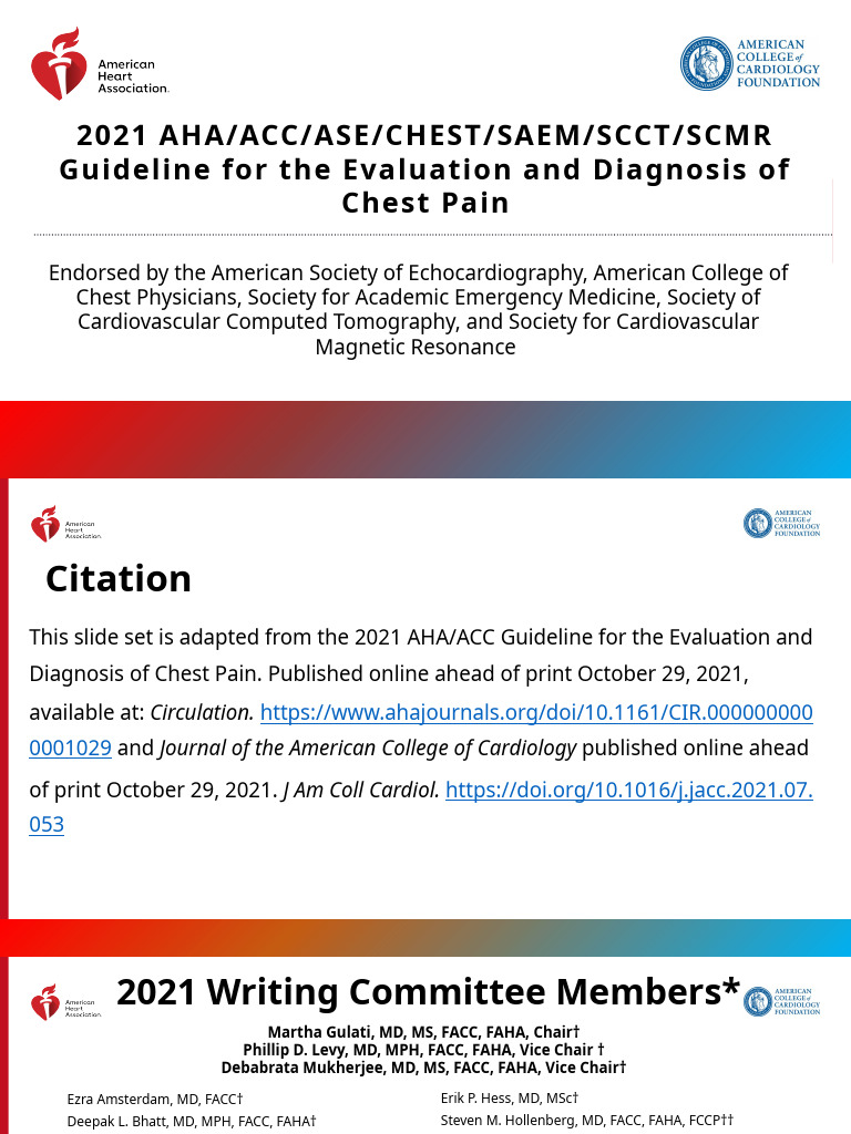 Slide Set Chest Pain | PDF | Myocardial Infarction | Coronary Artery ...