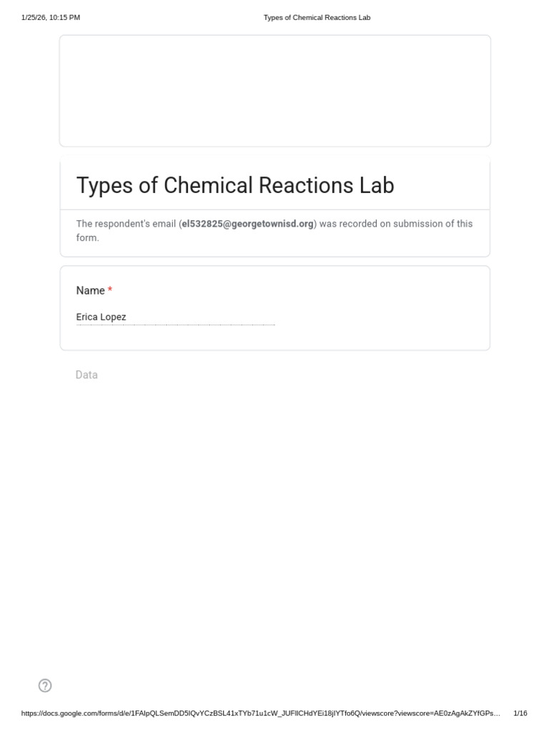 Types of Chemical Reactions Lab | PDF | Sodium | Chemical Compounds