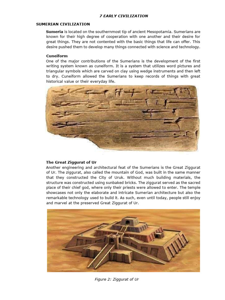 Seven-Early-Civilization (1) | PDF | Sumer | Gunpowder
