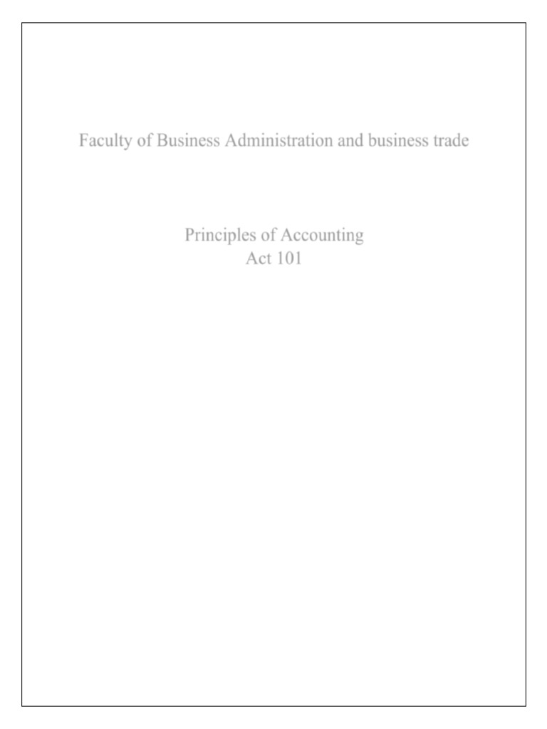 ACT 101, Chapter 1, Handout | PDF | Equity (Finance) | Balance Sheet