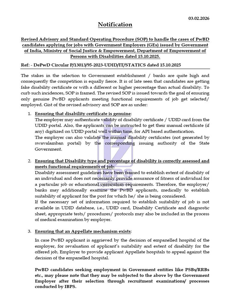 Revised Advisory and Standard Operating Procedure SOP To Handle The ...