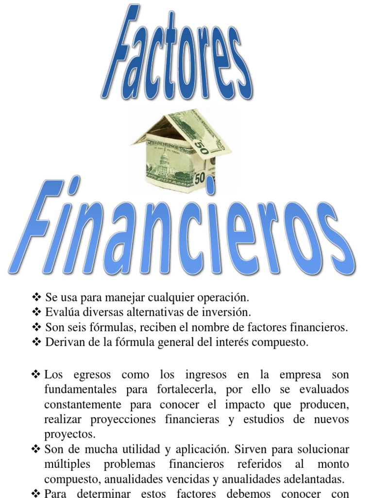 Factores financieros | Valor presente neto | Economías