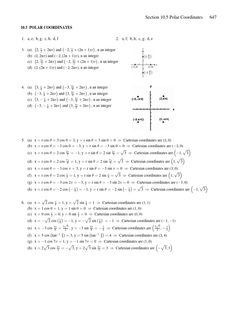 Polar Coordinates Solutions | PDF | Circle | Coordinate System