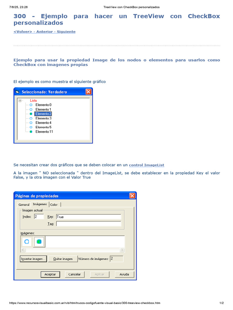 TreeView Con CheckBox Personalizados | PDF