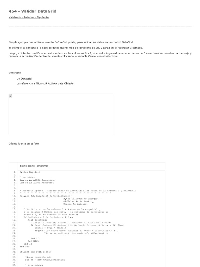 Validar Un Msflexgrid | PDF