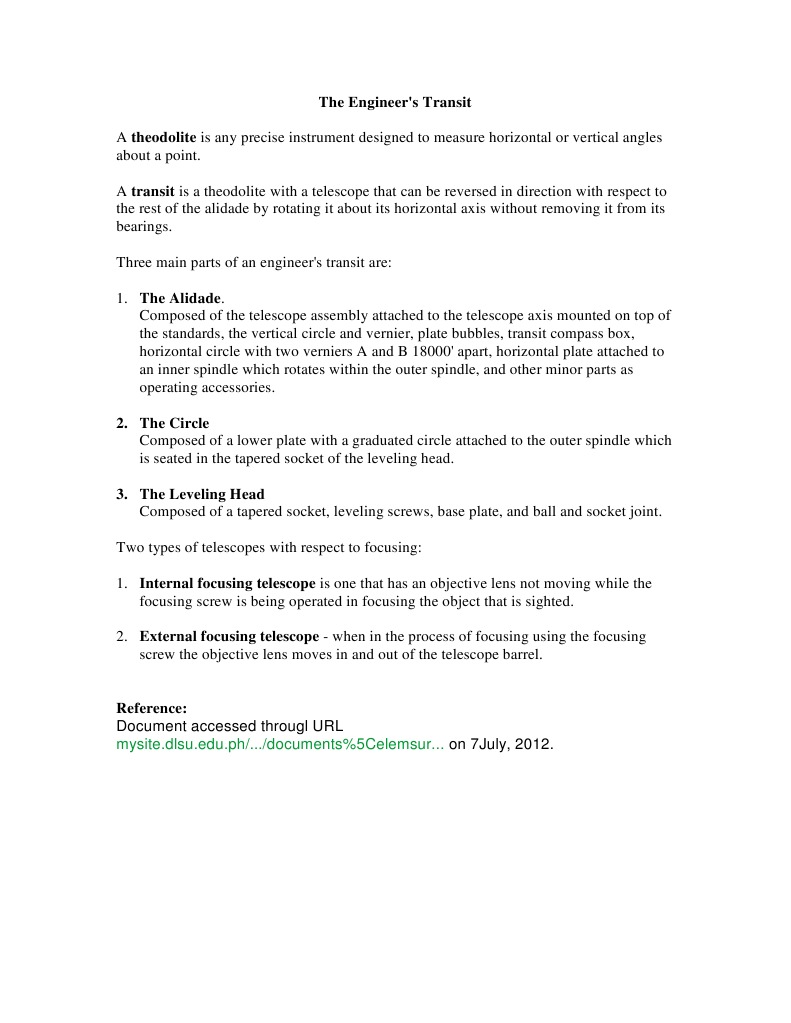 Engineering Transit | PDF