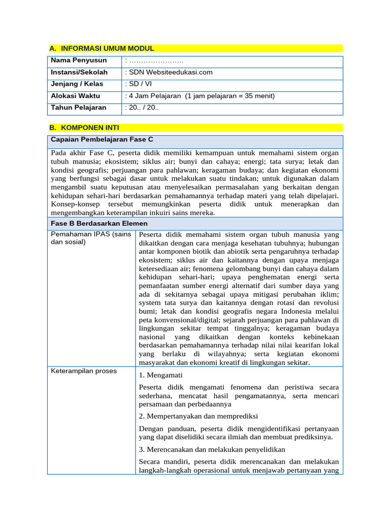 Topik E Presentasi Proyek Akhir IPAS | PDF