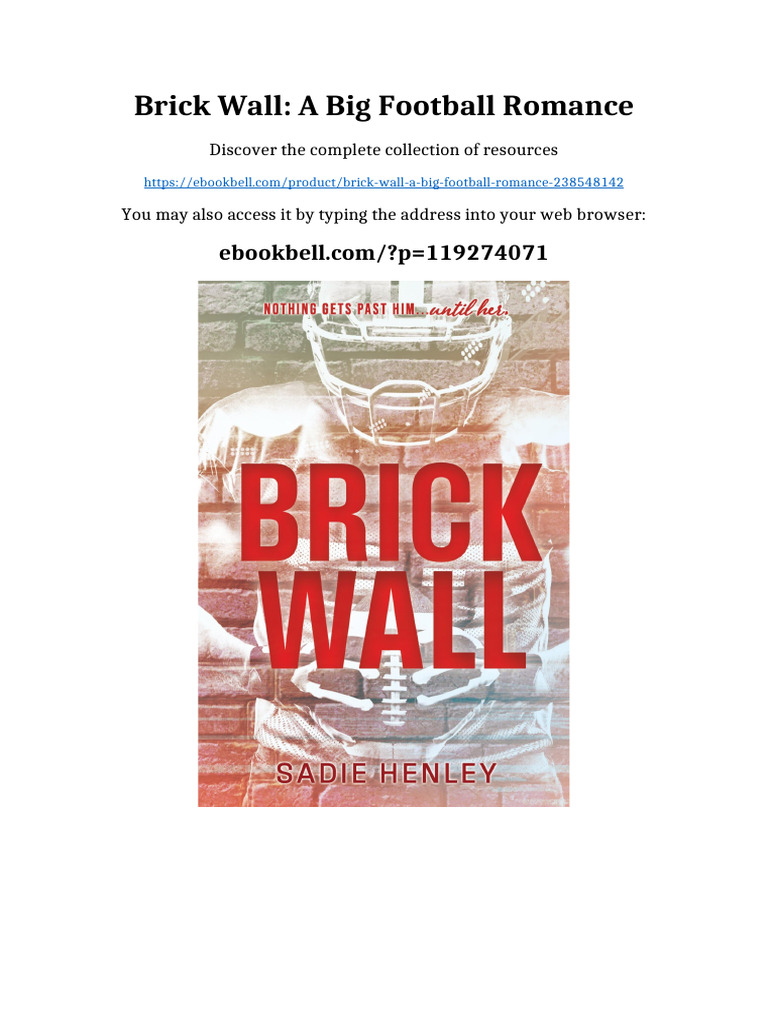 Brick Wall: A Big Football Romance Updated 2025 | PDF | Intellectual ...
