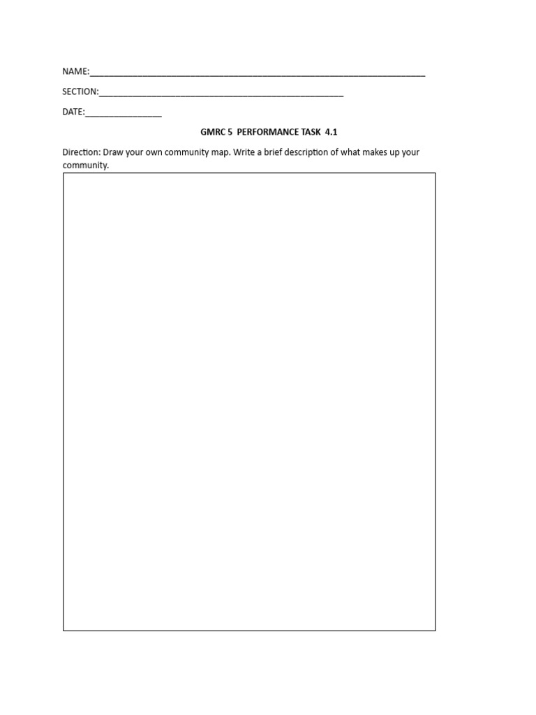 GMRC 5 Performance Task 4.1 | PDF