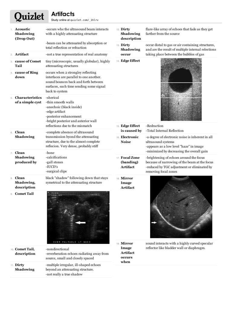 Artifact | Reflection (Physics) | Attenuation