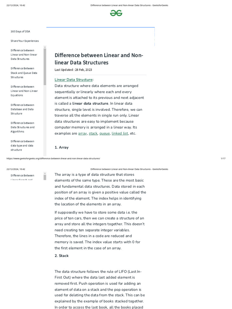 Difference Between Linear and Non-Linear Data Structures ...