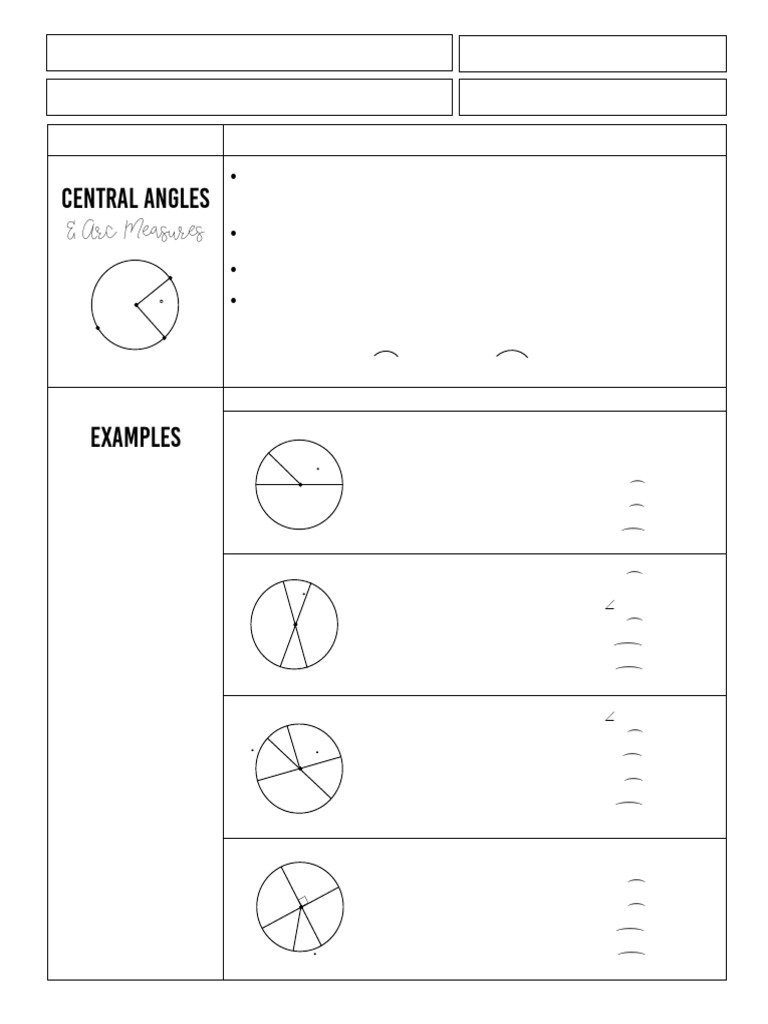 Assign #2 - Circles - Central Angles, Arc Measures | PDF | Angle | Chess