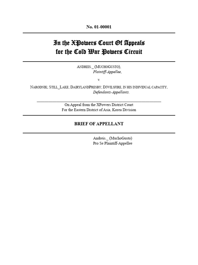 Andreis. - v. Narodnik Et. Al., Brief of Appellant | PDF | Appeal | Law ...