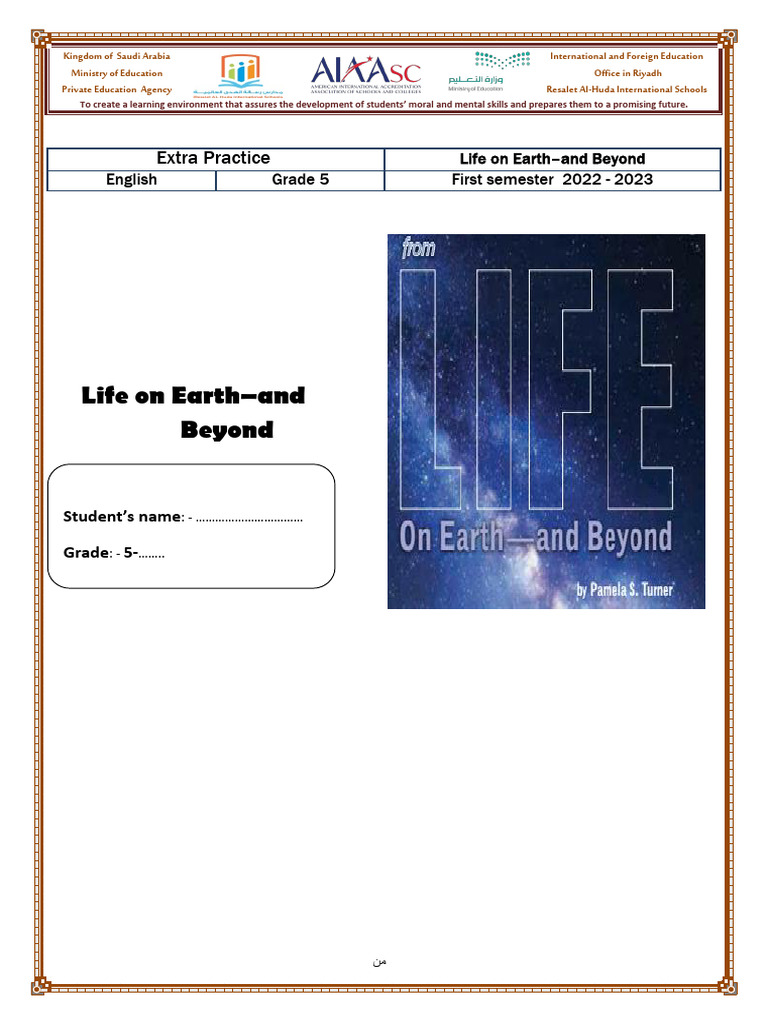 TLife On Earth-And Beyond - Worksheet - Questions | PDF | Astrobiology ...