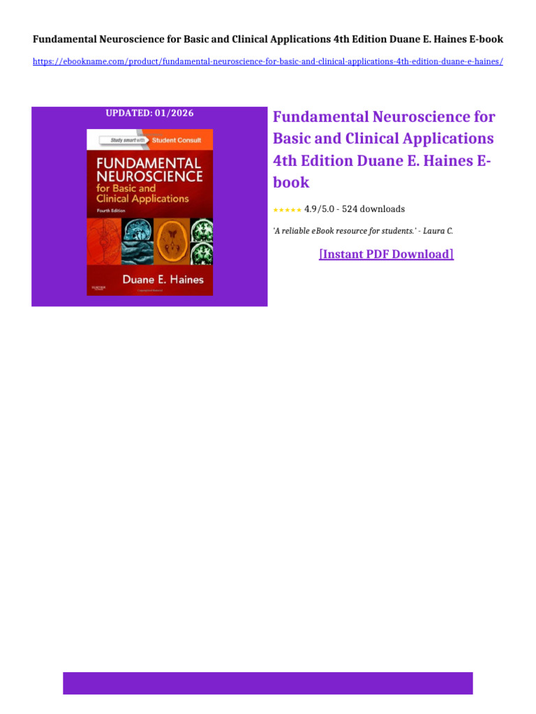 Fundamental Neuroscience For Basic and Clinical Applications 4th ...