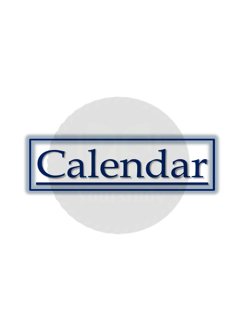Calendar Question Sheet | PDF