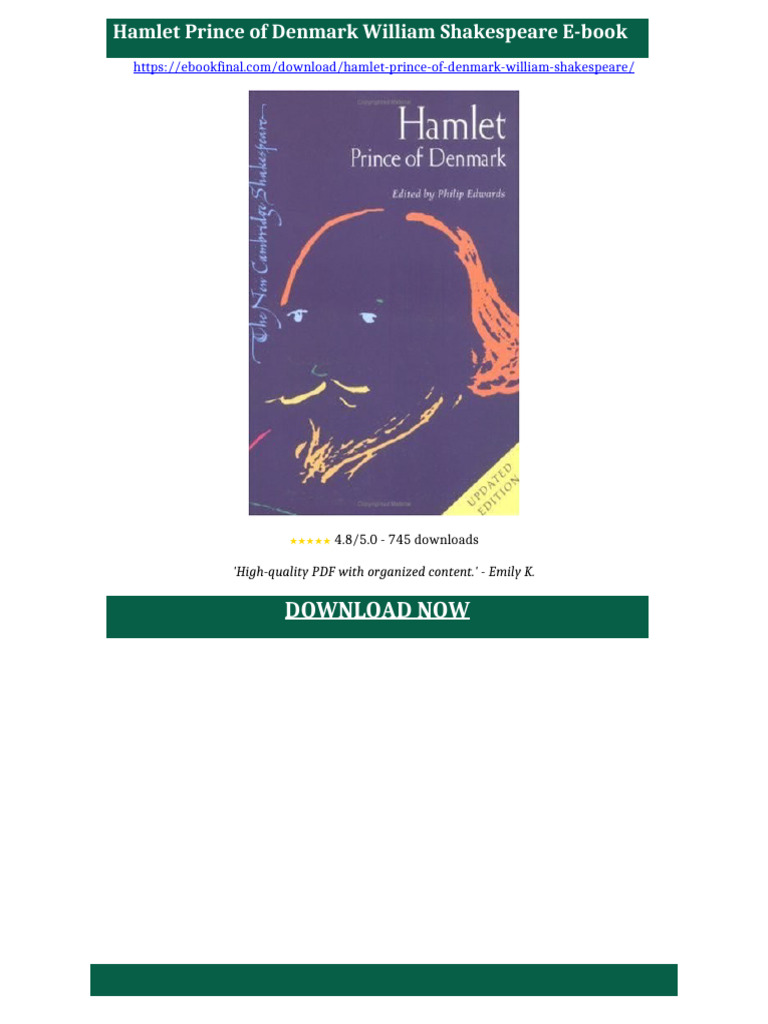 Hamlet Prince of Denmark William Shakespeare ebook digital edition ...