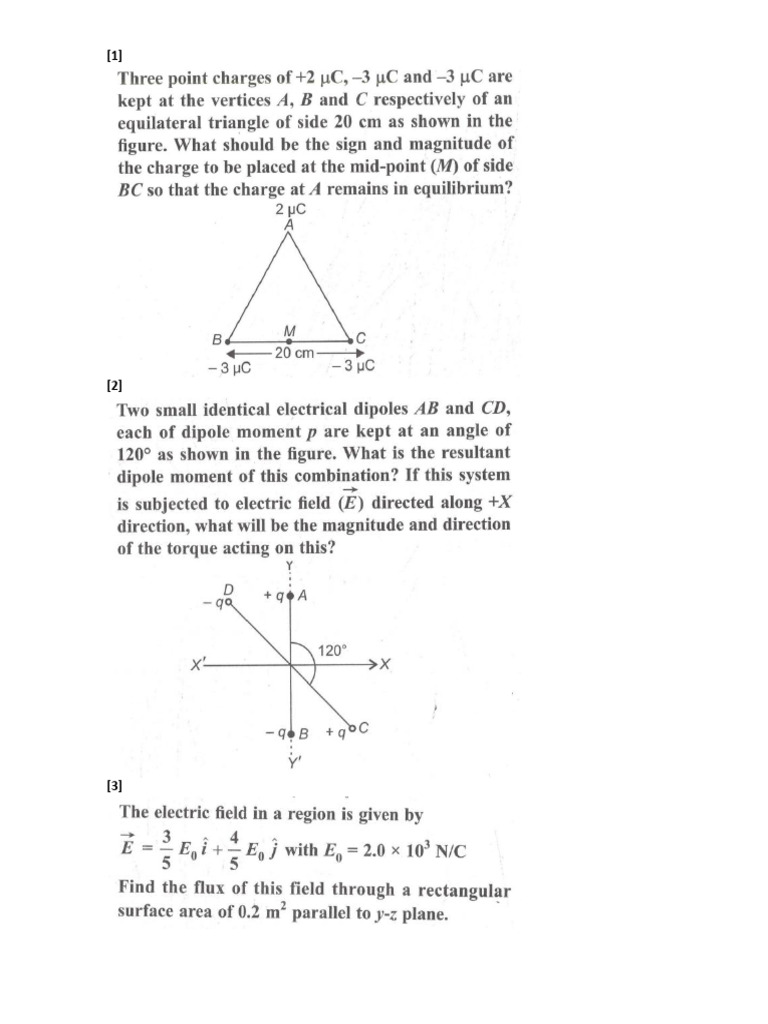 Electrostatics 2026 Test 1 | PDF
