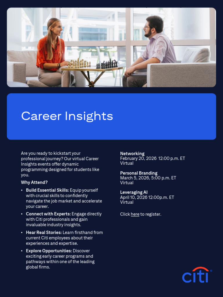 Citi Career Insights_NAM Spring 2026 Flyer | PDF