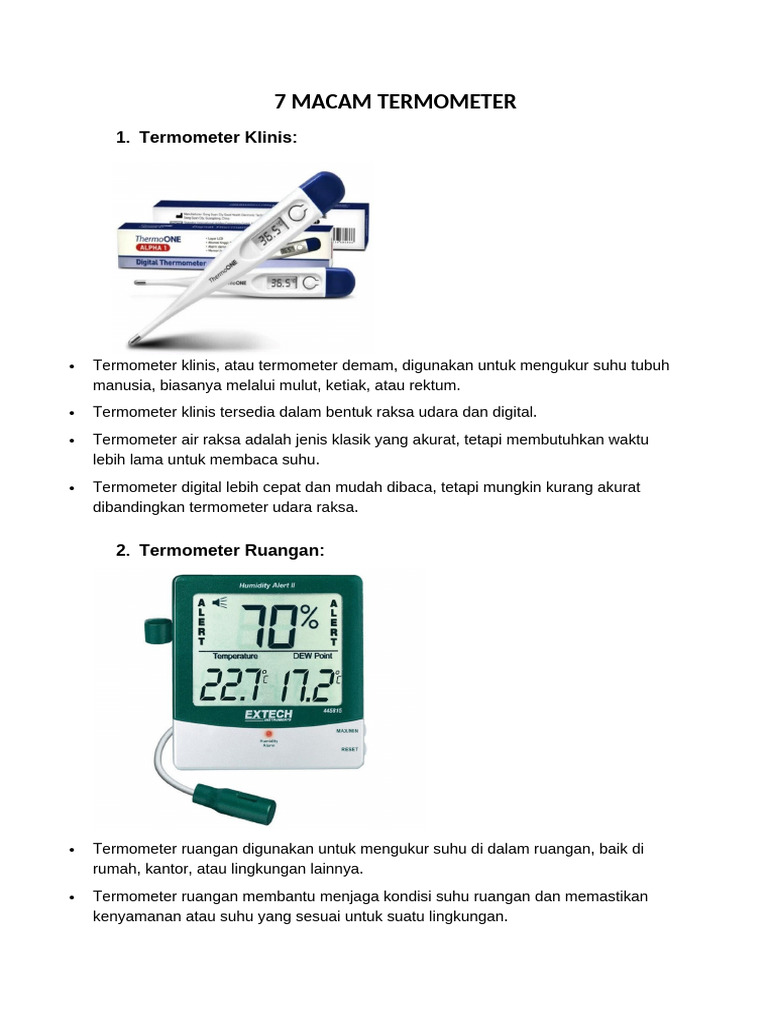7 Macam Termometer | PDF