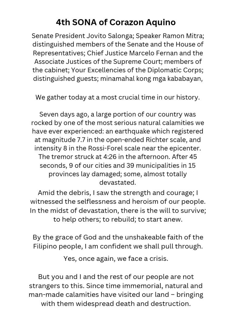 Senate President Jovito Salonga; Speaker Ramon Mitra; Distinguished ...