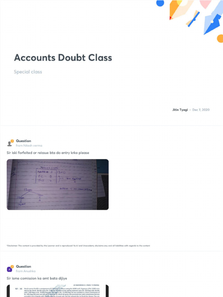 Accounts Doubt Class No Anno | PDF