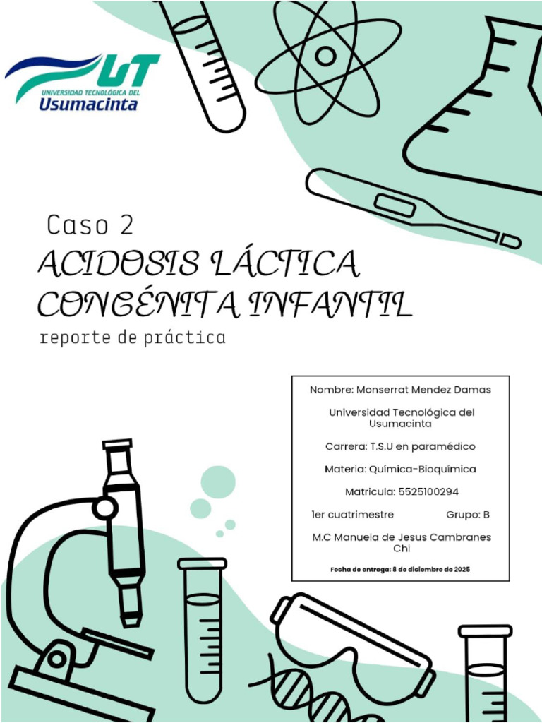 Reporte Acidosis Lactica | PDF | Ácido láctico | Metabolismo