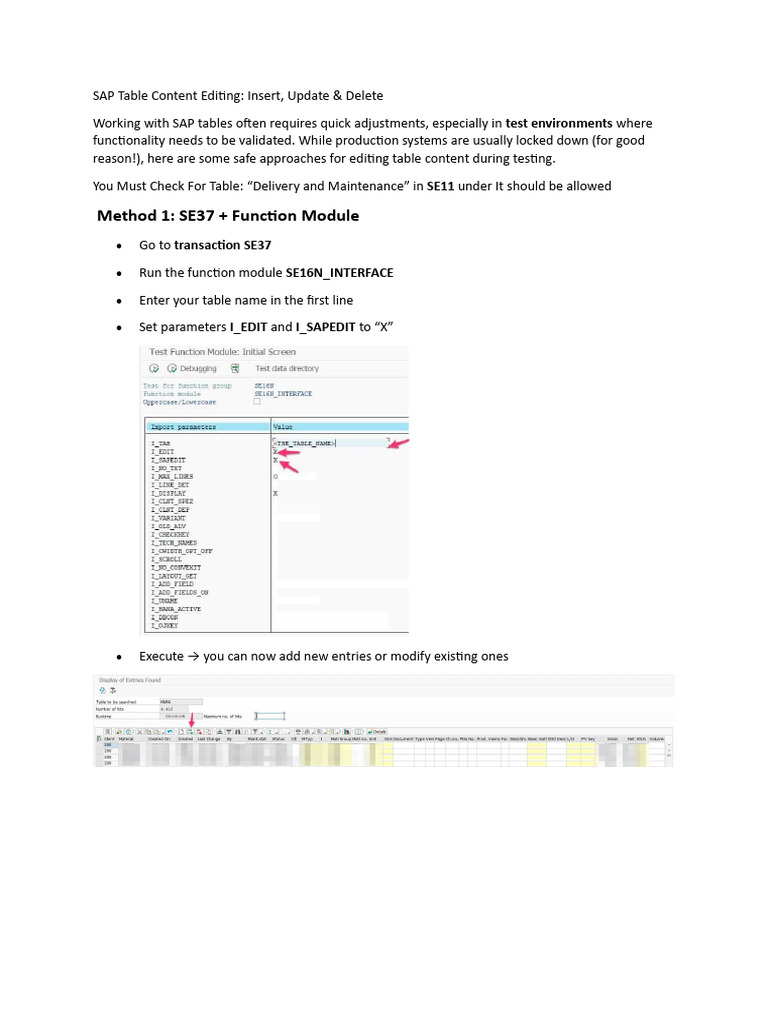 Custom Table Editing | PDF